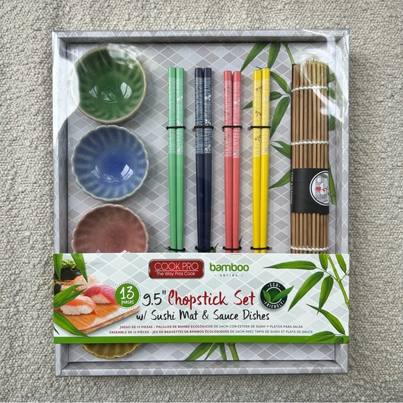 Cook Pro | Dining | Cook Pro 3piece Chopstick Set With Sushi Mat And ...